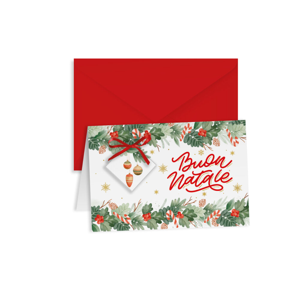 Biglietto Auguri Natale Ghirlanda Natalizia – Kartos per WWF